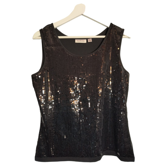 Joan Rivers | Tops | Joan Rivers Sequin Tank Top Womens Size S Black ...